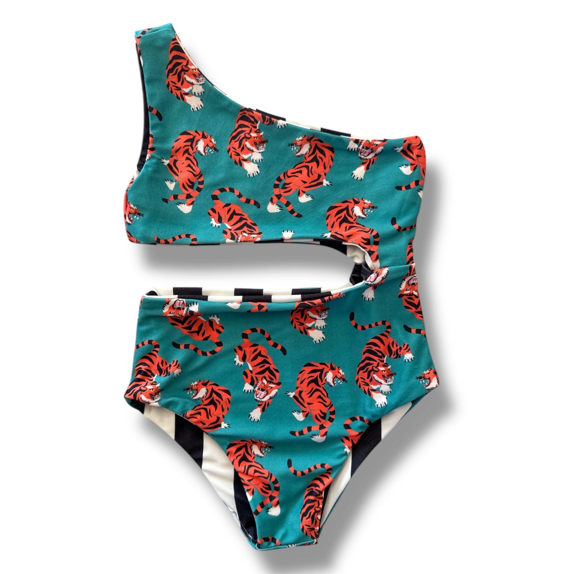 Best Day Ever Kids Easy Tiger Reversible Swimsuit | 2-in-1 Monokini